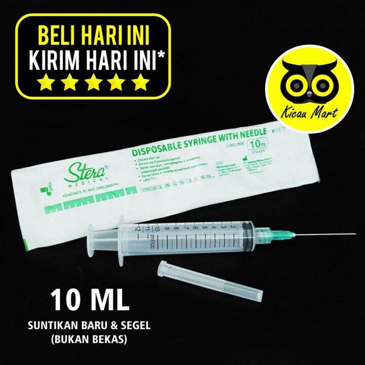 SUNTIKAN SPUIT 10 ML 10ML SPET JARUM SUNTIK INJEKSI VITAMIN OBAT HEWAN BURUNG KUCING ANJING ...