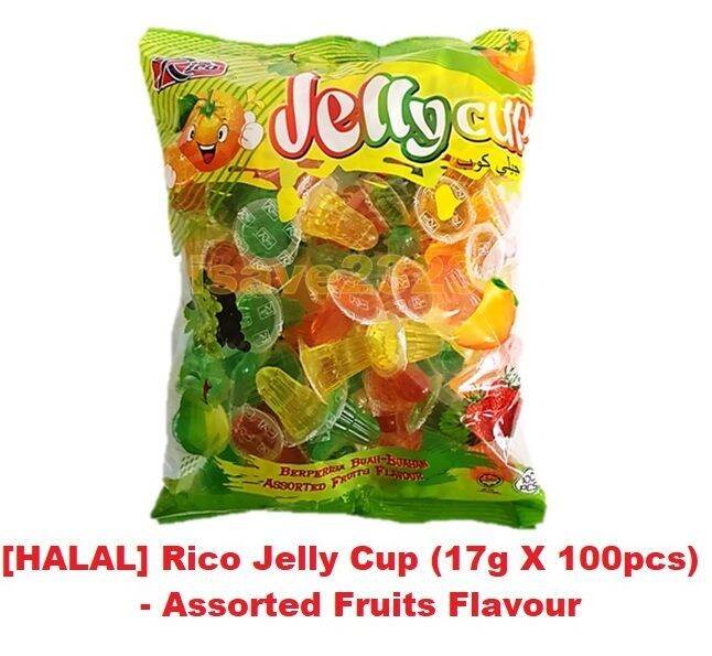 [HALAL] Rico Jelly Cup (17g X 100pcs) - Assorted Fruits Flavour | Lazada