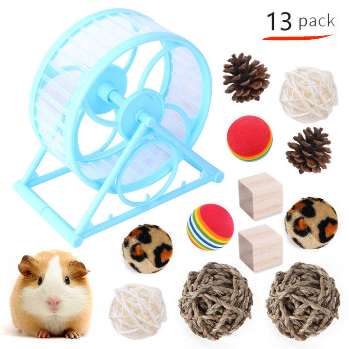 【HOT】 Hamster Wooden Toy Set Rabbit Guinea Pig Straw Ball Molar ...