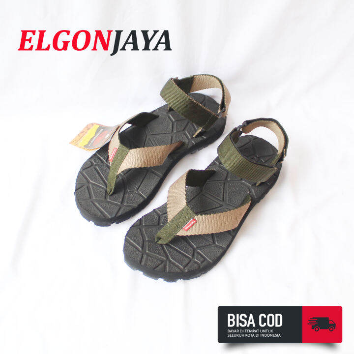 Sandal Gunung JH Krakal Krem Army/Sandal Elgonjaya Model Terbaru/Sandal ...