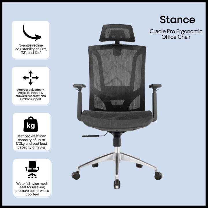 Stance Cradle Pro Ergonomic Office Chair with Breathable Mesh Back Seat ...