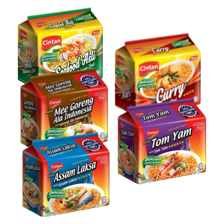 Cintan Instant Noodles Seafood Asli/Asam Laksa/ Mee Goreng/Mee Curry ...