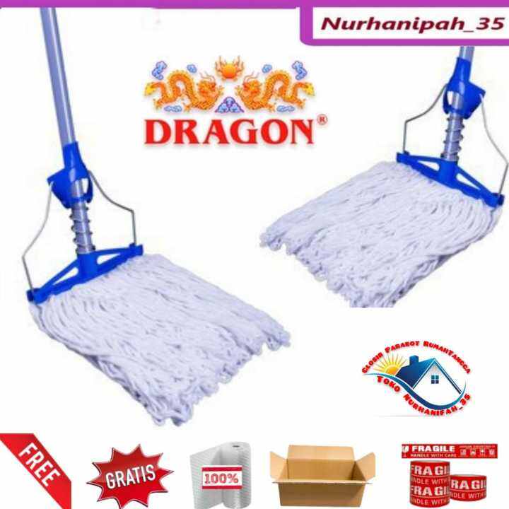 LAP MOP PEL JEPIT BESI DRAGON LEBAR PEL 23 CM GAGANG 110 CM 1 SET ...