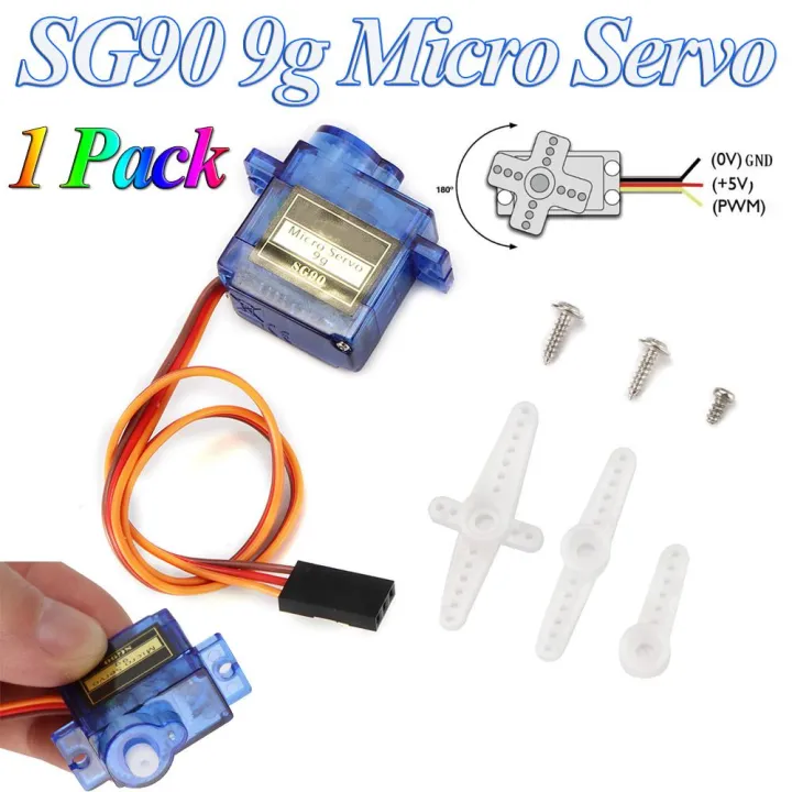 SG90 9g Mini Plastic Gear Micro Servo Motor with Parts for RC Robot ...