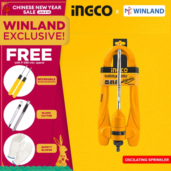 INGCO by Winland Oscillating Lawn Garden Water Sprinkler Watering ...