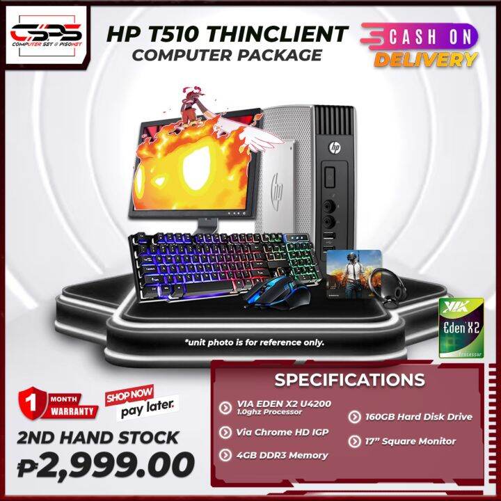 Computer set package HP T510 THINCLIENT Via Eden x2 u4200 1.0Ghz 4gb ...