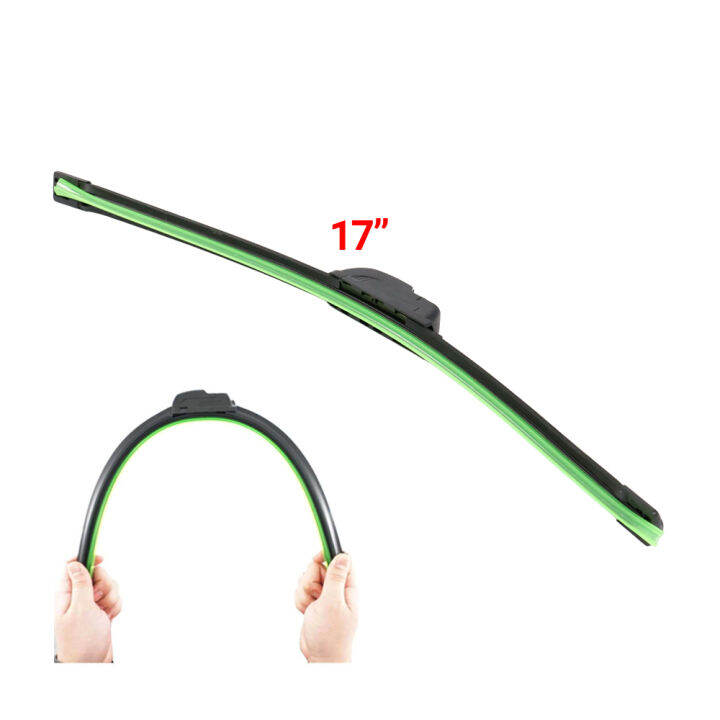 Wiper Blade Kaca Mobil Frameless U Shape Hook 17 Inch - tersedia dalam ...
