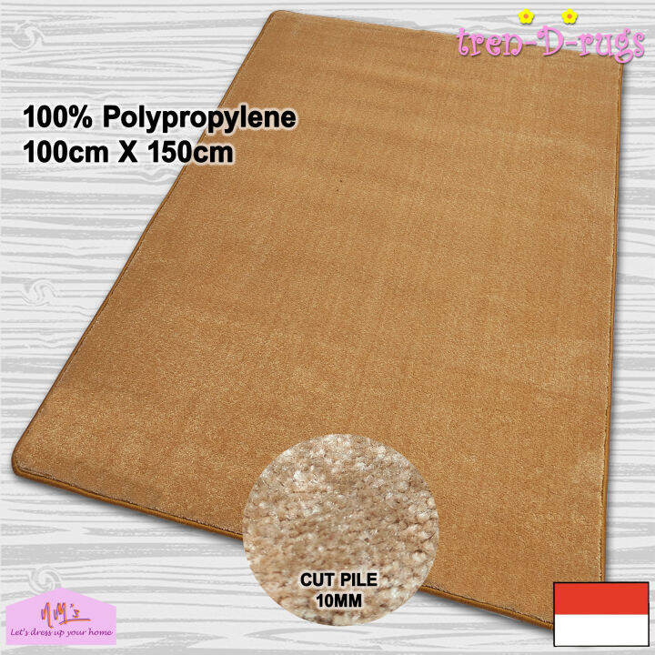 Karpet polypropylene polos lantai ruang tamu tidur permadani bulu ...