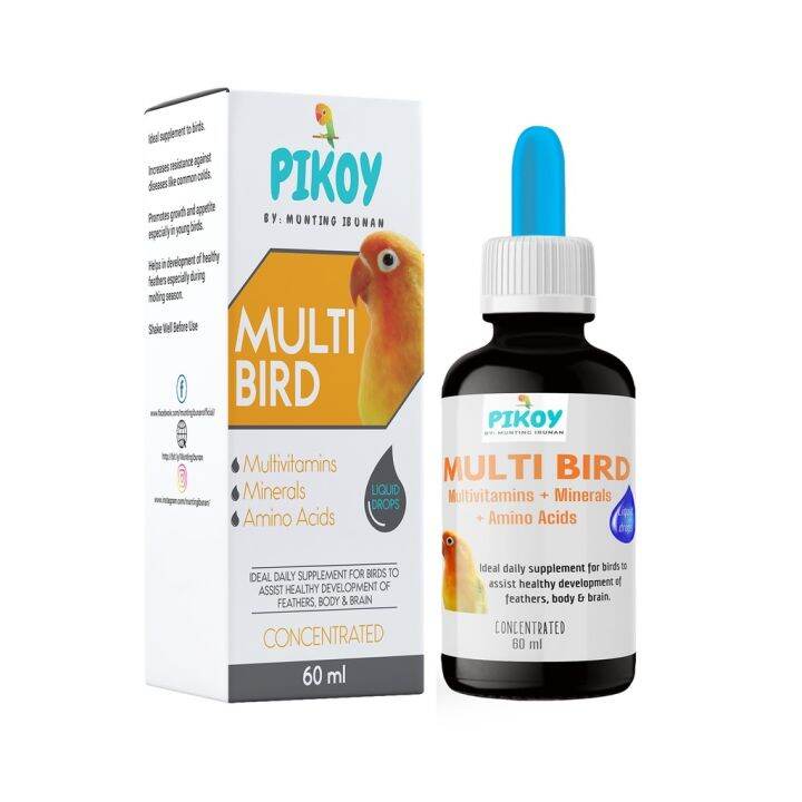 PIKOY MULTI BIRD Liquid Multivitamin Mineral Drops With Essential Amino ...