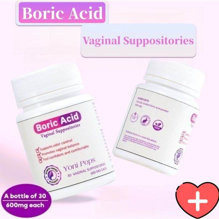 Boric Acid Vaginal Suppositories Yeast Infection Treatment Bacterial Vaginosis Treatment 30pcs