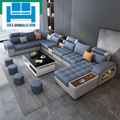 Sofa minimalis leter U sofa ruang tamu mewah bisa request warna dan ...