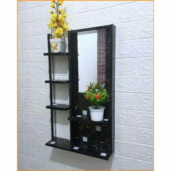 Rak Rias kosmetik cermin kaca dinding aesthetic modern gantung | Lazada ...
