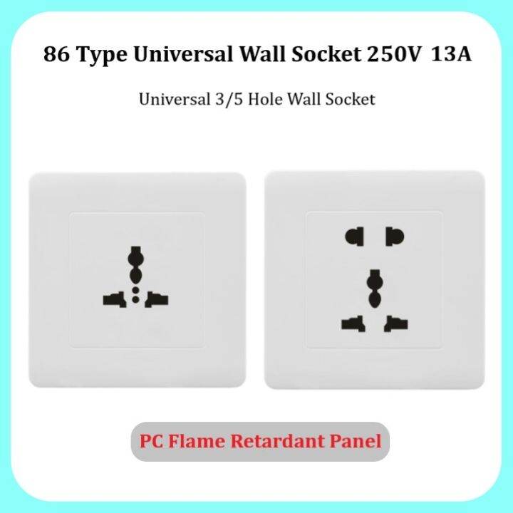 LSG Wall Universal Socket 86 Type Pure White Panel Electric Socket ...