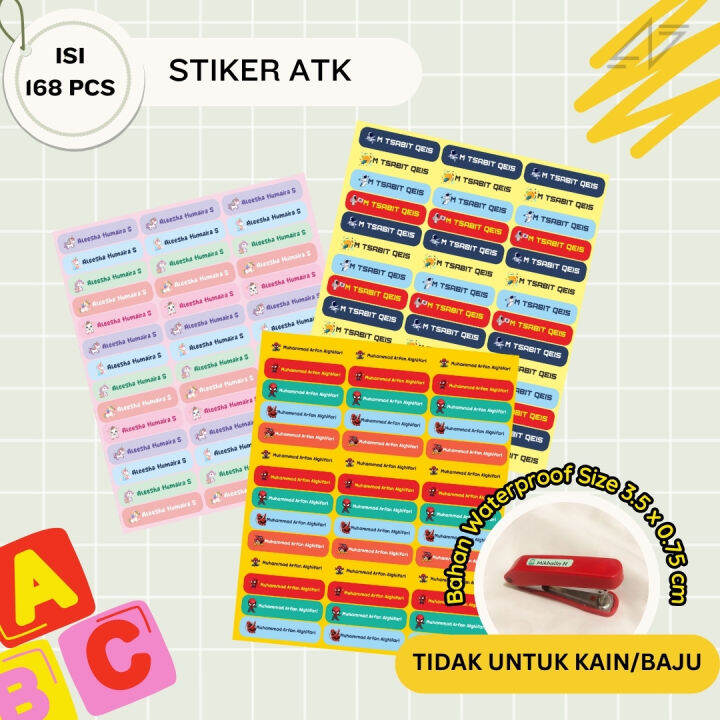 Stiker Label Custom Nama Label Alat Tulis Bahan Waterproof Vinyl ...