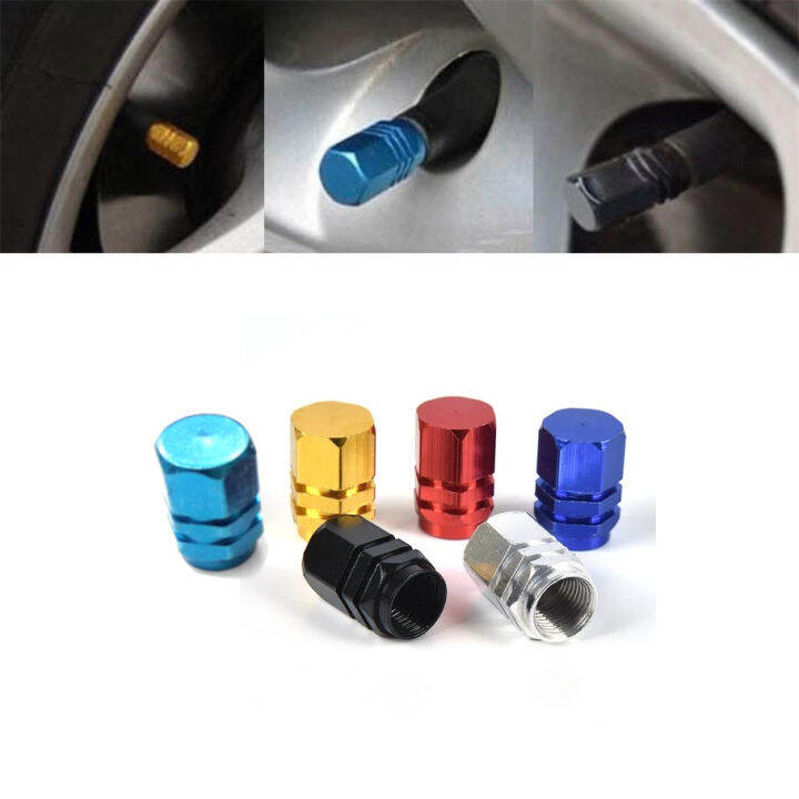 4Pcs Aluminum Air Pressure Cap Tire Valve Cap Accessories Wheel Rims ...