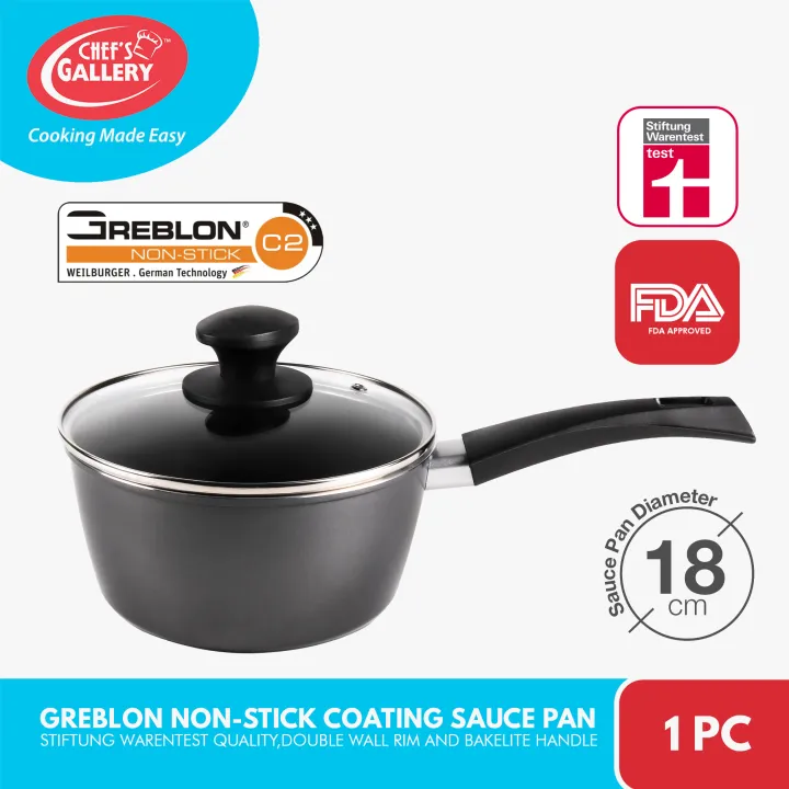 Chef's Gallery Greblon Non-Stick Coating Saucepan 18cm Bakelite Handle ...