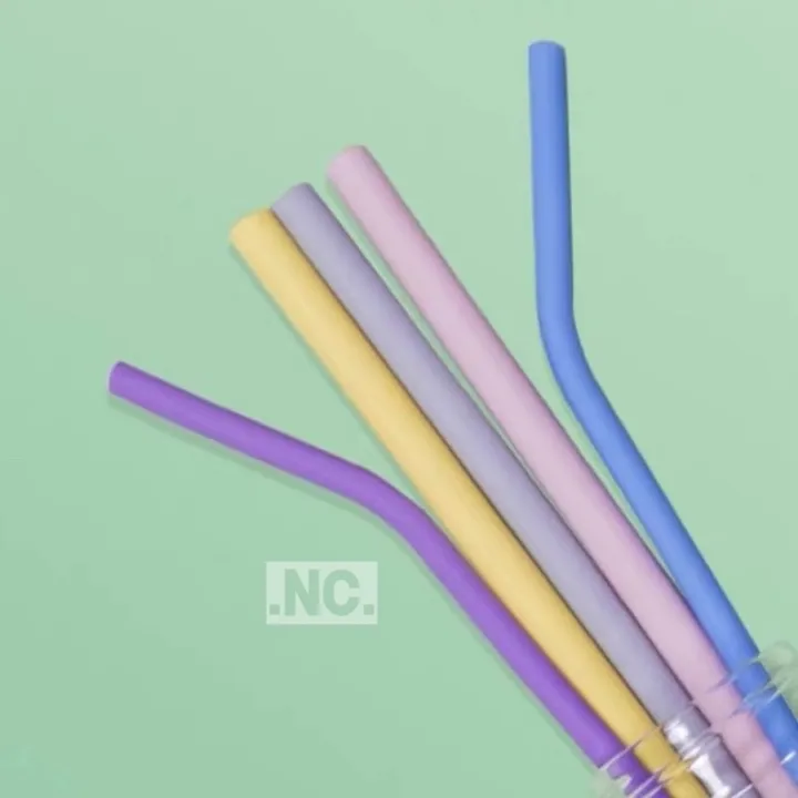 [5in1]Silicon Milk Tea Straw set/Pastel Colors/Reusable | Lazada PH