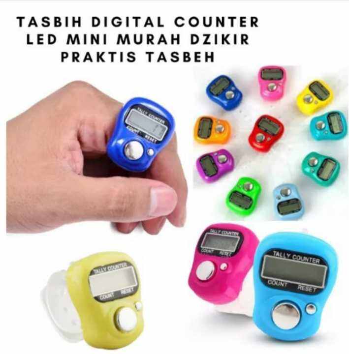 Tasbih Digital Alat Penghitung Dzikir LED Mini Finger Counter Asli ...