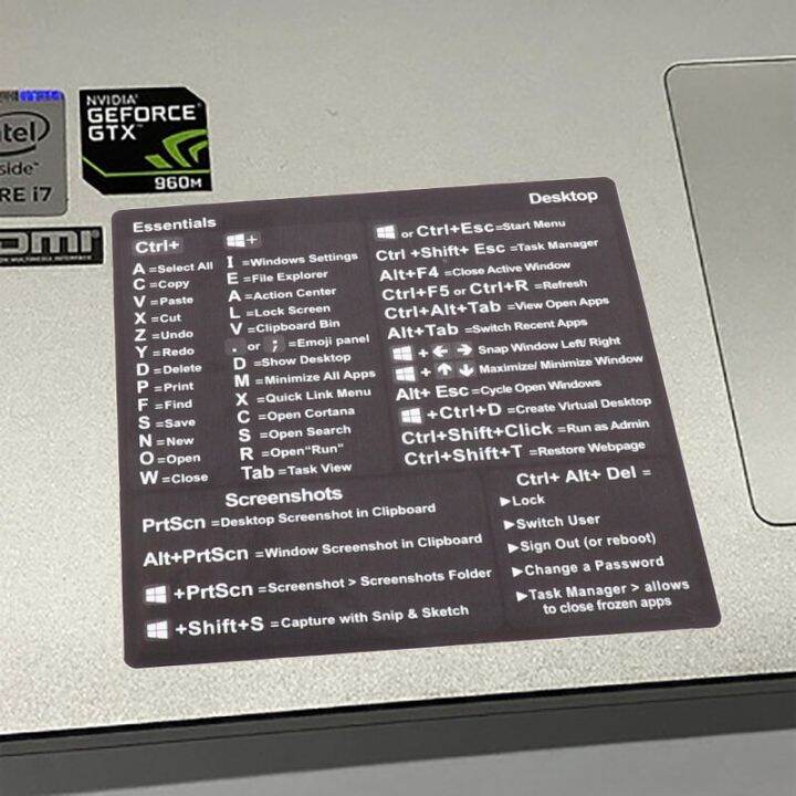 1PCS Windows PC Reference Keyboard Shortcut Sticker Adhesive For PC ...