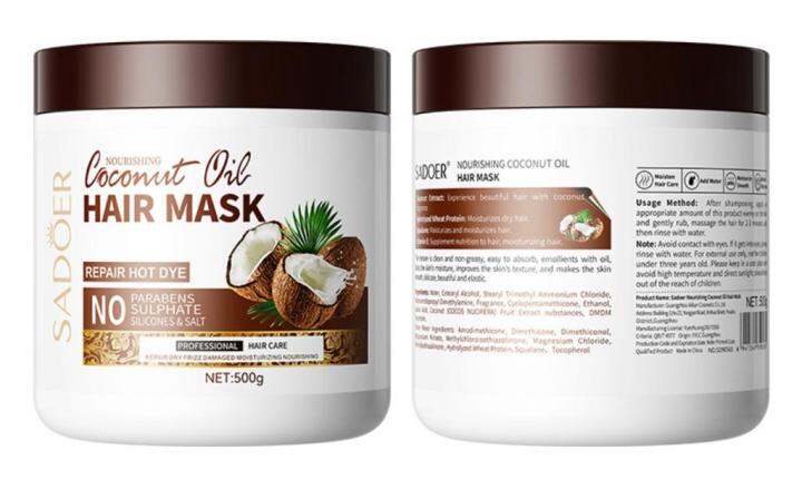 SADOER Nourishing Coconut Oil Hair Mask Improve Frizz Smooth Hair Repair Hair Mask (500g) | Lazada