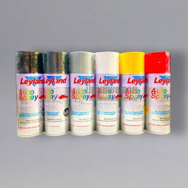 Leyland Autospray touch-Up สีสเปรย์ มี 6 สี ได้แก่ ขาว, ดำด้าน, เทา, ดำ ...