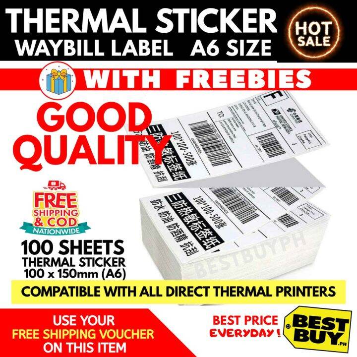 A6 Paper Roll Fold Stack Airway Bill Sticker Thermal Label AWB ...