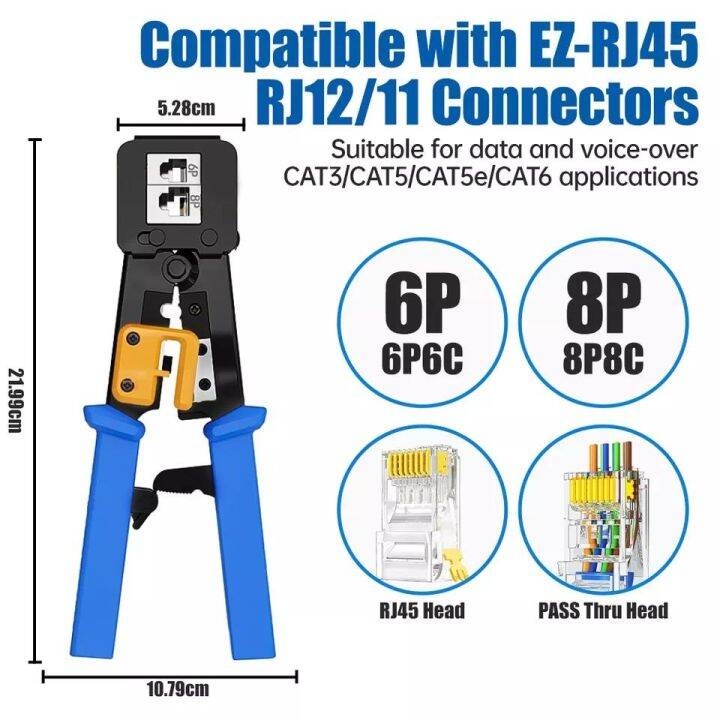 EZ CRIMPING TOOL CONNECTOR Network Cable Crimping Tool for EZ CAT6 RJ45 ...