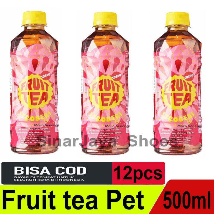 Minuman Viral Fruit Tea Sosro Strawberry pet 500 ml isi 12 pcs | Lazada Indonesia