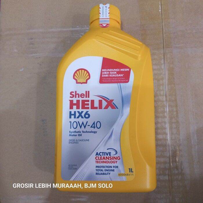 OLI MESIN SHELL HELIX HX6 SN 10W-40 KEMASAN 1LITER | Lazada Indonesia