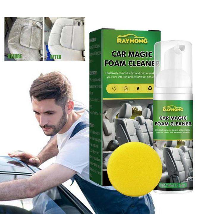 Car Interior Foam Cleaner Fabric and Cleaner Solution Best for Leather Viny Multi-purpose Foam ...