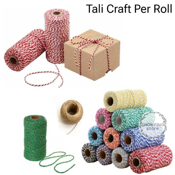 Per Roll Tali Rami Craft Hemp Rope Goni Merah Hijau Putih Coklat ...