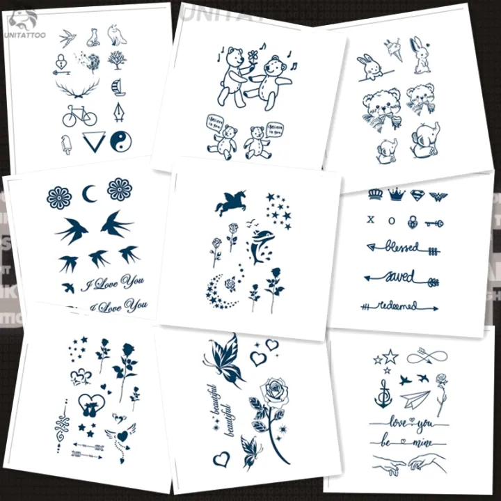 Mini Tattoo Lasts To 2 Weeks Small Temporary Tattoos Stickers Body Art ...
