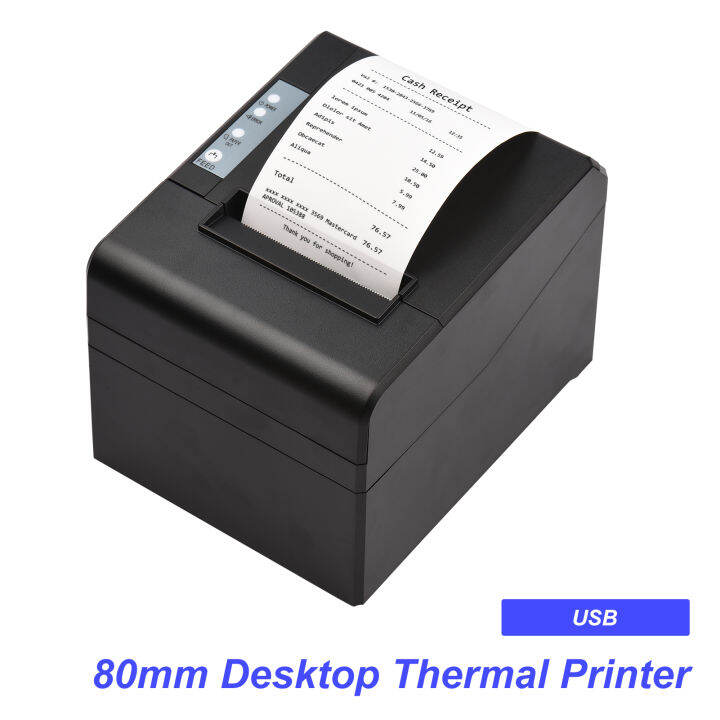 Thermal Receipt Printer 80mm Desktop Direct Thermal Printing 300mm/s High Speed with Auto Cutter ...