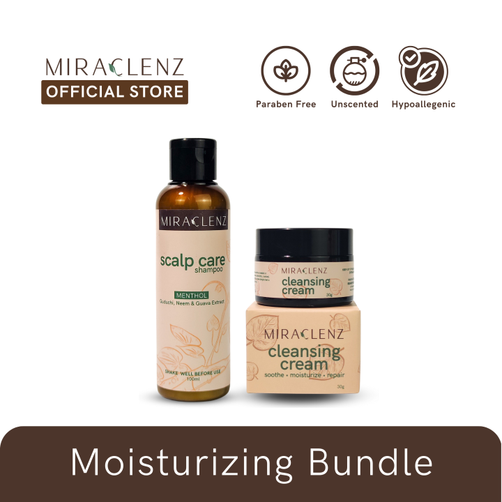 Miraclenz Moisturizing Bundle | Scalp Care Shampooo and Cleansing Cream Set | For Dandruff ...