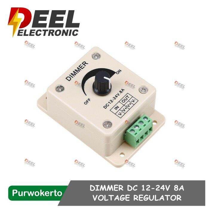 DIMMER DC 12-24V 8A VOLTAGE REGULATOR ATUR MOTOR KECEPATAN MOTOR KIPAS ...