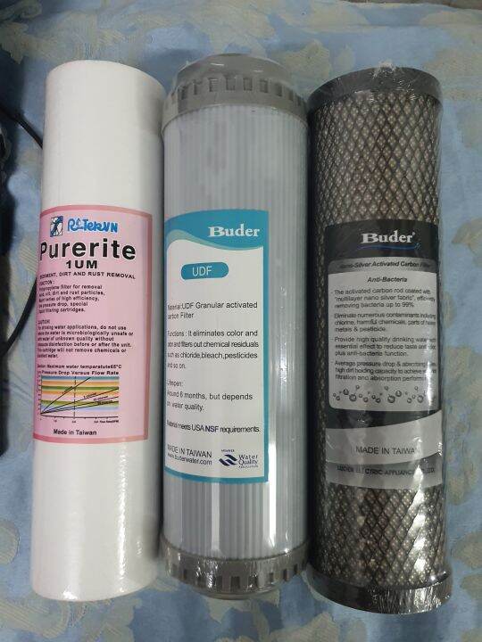 Bộ 3 lõi lọc 1,2,3 Chính Hãng Buder Nhập Khẩu Đài Loan (PP, UDF, CTO ...