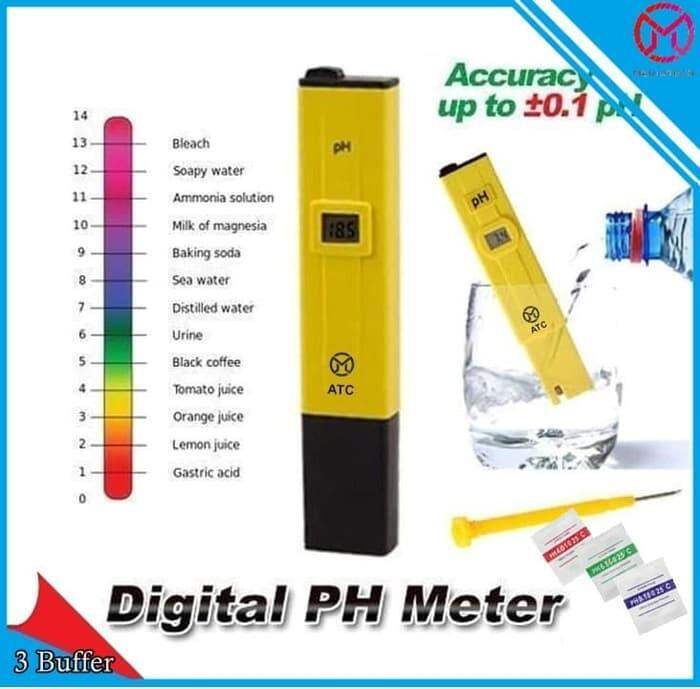 PH Meter Digital Lengkap Kotak + bubuk Kalibrasi + Baterai | Lazada ...