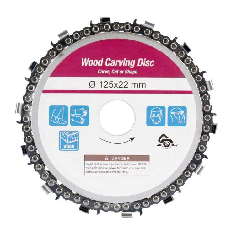 5 Inch 14 Teeth Grinder Chain Disc 22mm Arbor Woodworking Carving Disc ...