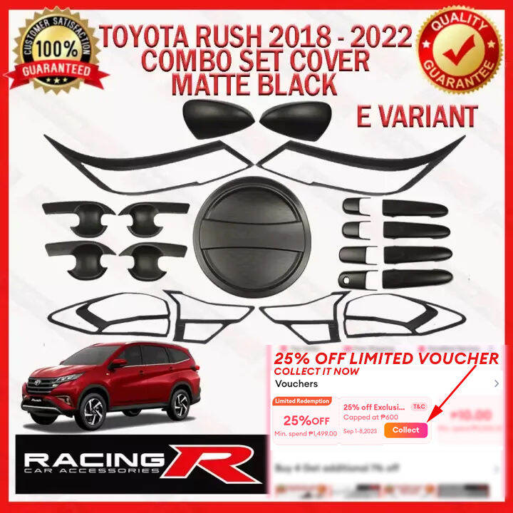 Toyota Rush 2018 to 2024 E Combo Set with Side Mirror Matte Black ...