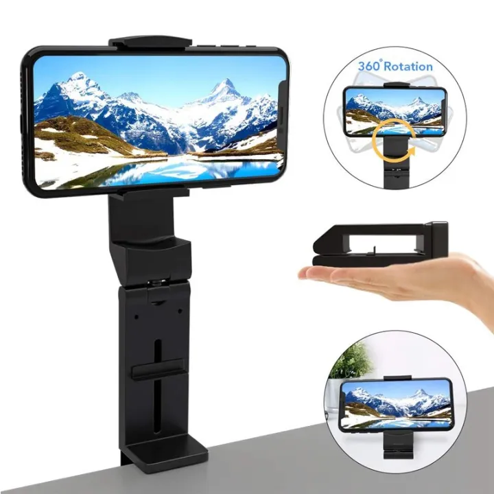 TVCC 360° Rotating Foldable Car Home Desk Clip-on Mobile Phone Holder ...