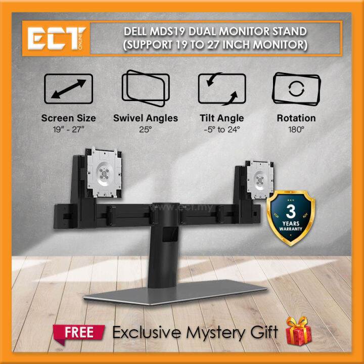 Dell MDS19 Dual Monitor Stand Support 19 to 27 inch Monitor with Cable ...