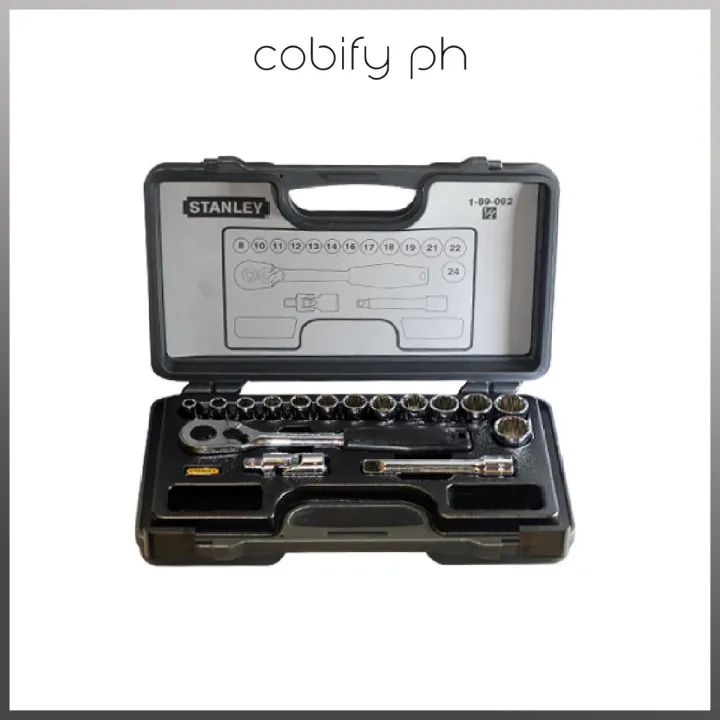 Stanley Socket Set 16-Pc 1/2Inches Drive 12 Point 8Mm-24Mm | Lazada PH