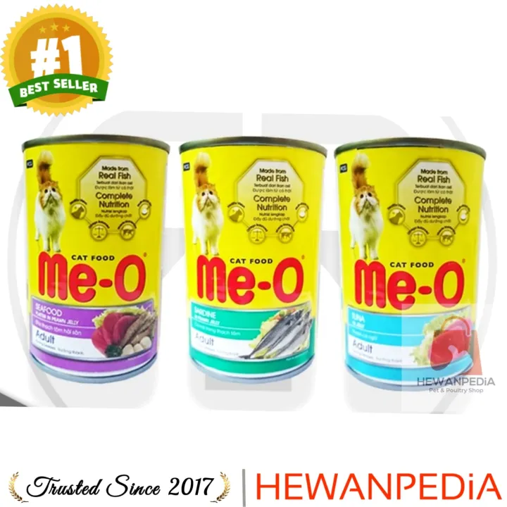 MEO KALENG 400 gr - Pakan Basah Wet Food Kucing Makanan Tuna Seafood ...