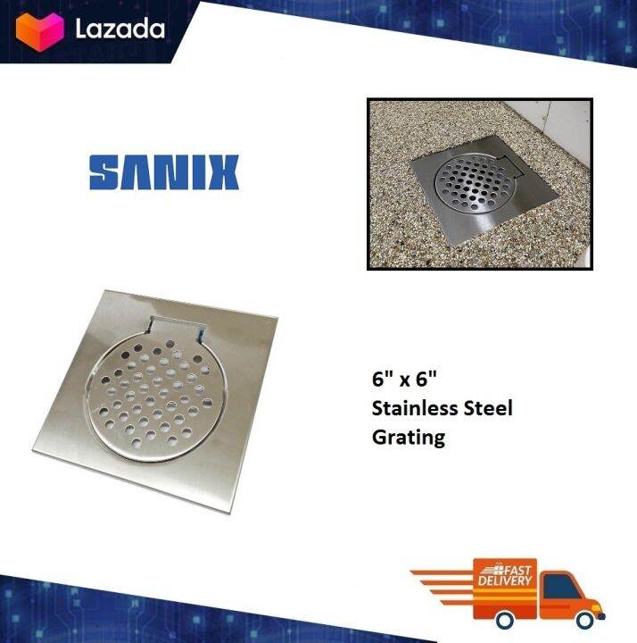 6" x 6" S/S Stainless Steel Floor TOILET FLOOR TRAP / DRAINER GRATING ...