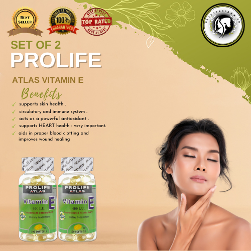 (SET OF 2) ORIGINAL (PROLIFE) ATLAS VITAMIN E 400 IU 100 SOFTGELS BEST ...