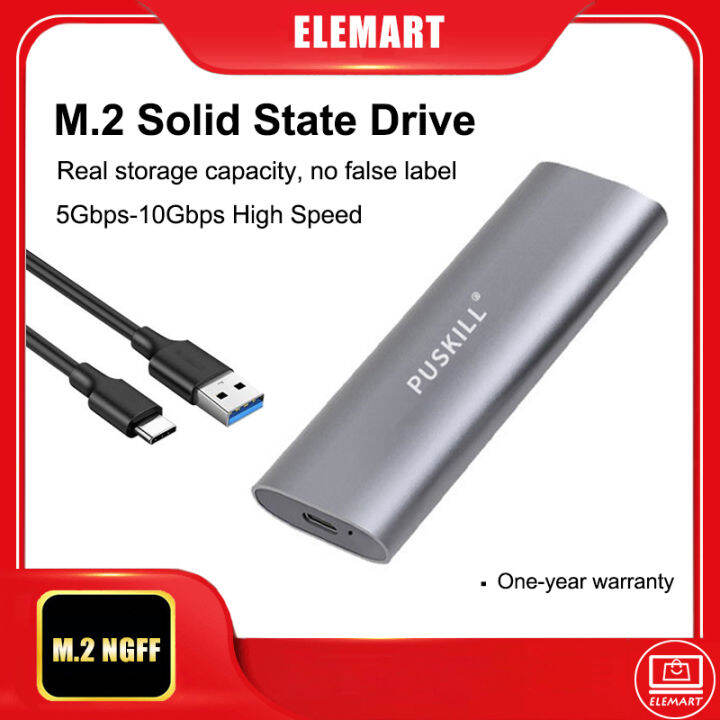 PUSKILL M.2 Type-C Solid State Portable SSD Storage Device USB3.0 Cable ...