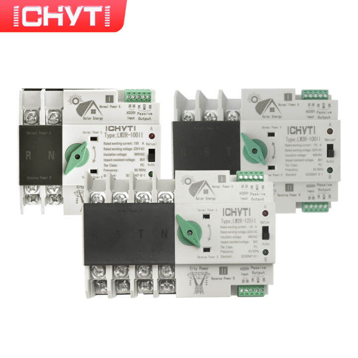 Chyt LW2R AC ATS 2P 3P 4P 220V 690V 100A 125A SOLAR PC Class Dual Power สวิตช์โอนอัตโนมัติ ...