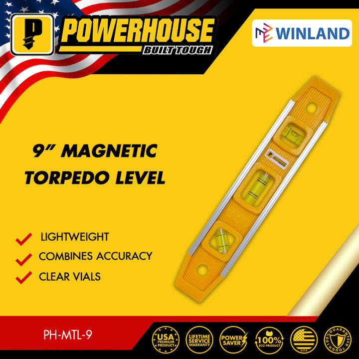 POWERHOUSE by Winland Magnetic Torpedo Level Bar 9" PH-MTL-9 | Lazada PH