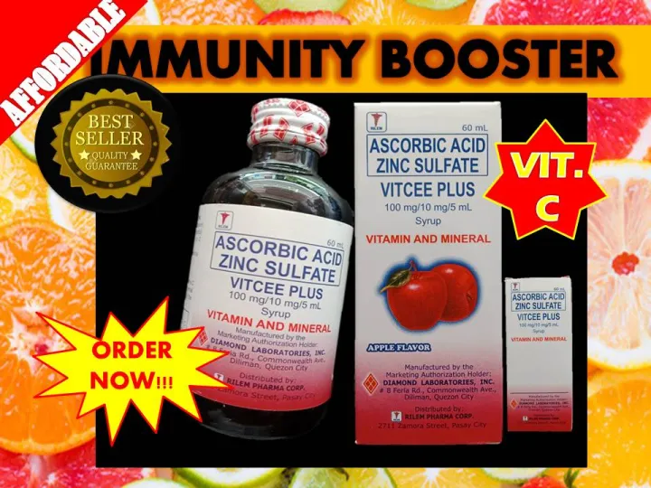 KIDS ASCORBIC ACID ZINC SULFATE VITCEE PLUS 60ml | Lazada PH