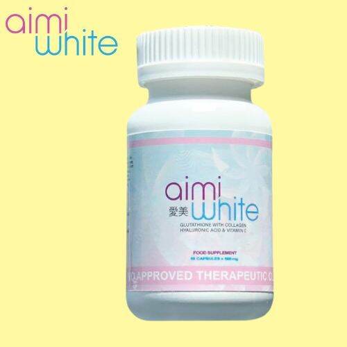 100% Original Aimi White Glutathione with Collagen Hyaluronic Acid and Vitamin C (60 Capsules ...